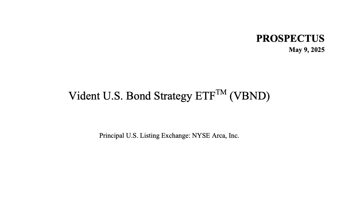 Statutory Prospectus - Vident